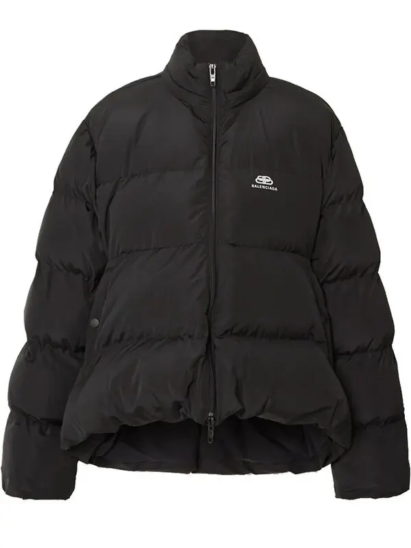 Balenciaga C-shape Oversized Hooded Quilted Shell Jacket