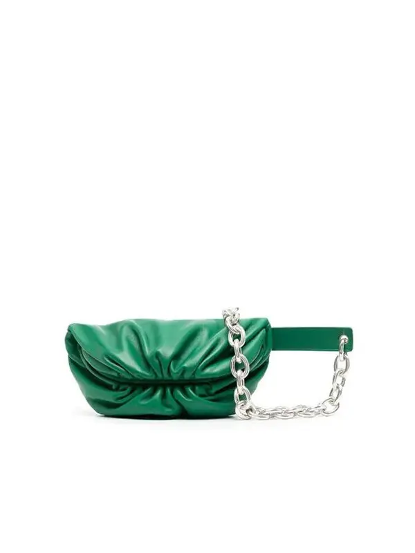 Bottega Veneta The Chain Pouch Gathered Leather Belt Bag