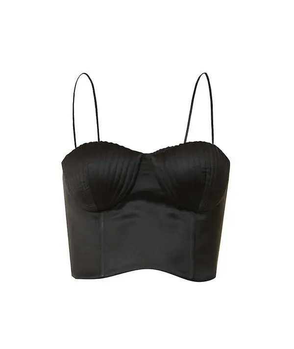 Bevza Seashell-embroidered Satin-crepe Top