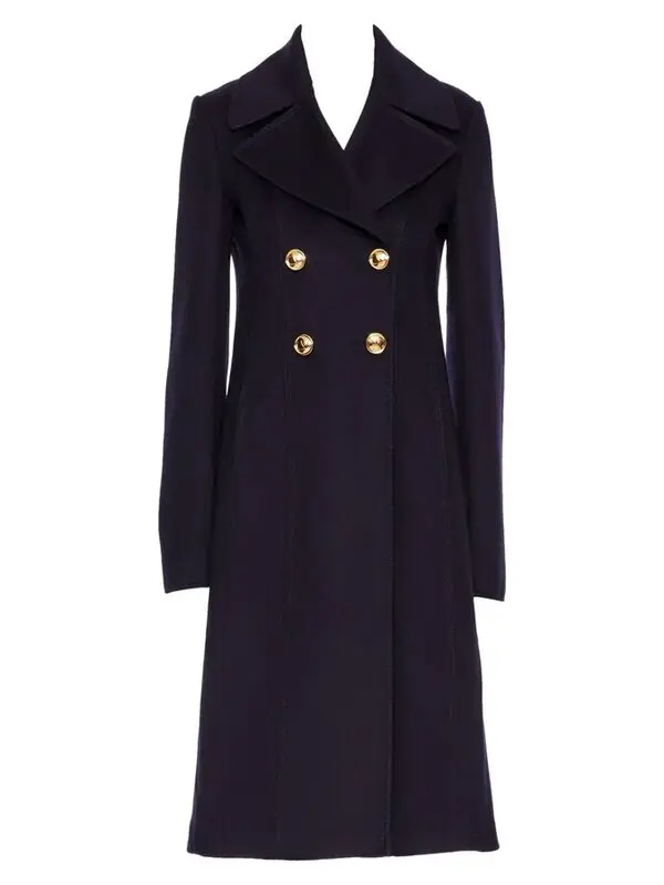 Valentino Garavani Double Breasted Wool & Cashmere Long Peacoat