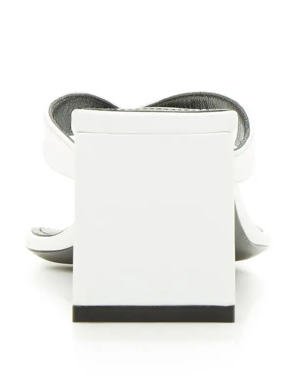 Balenciaga Double Square Logo Leather Sandals