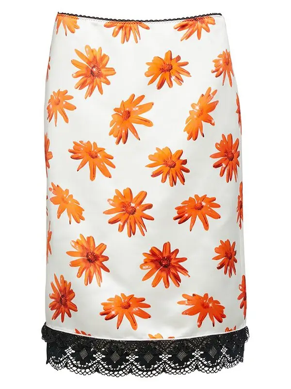 MERYLL ROGGE Daisy Print Slip Skirt