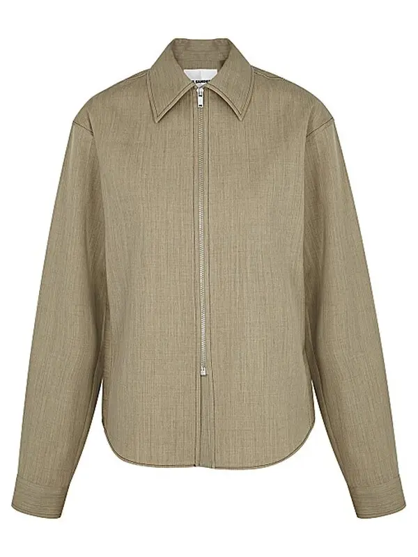 JIL SANDER Taupe Wool Shirt