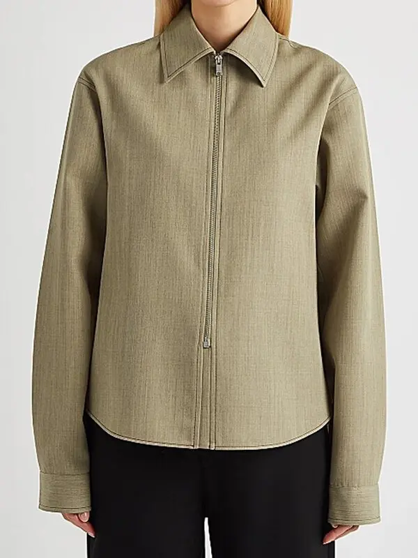 JIL SANDER Taupe Wool Shirt