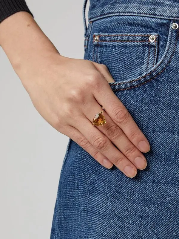 THE LAST LINE Heart Ring On Rainbow Band