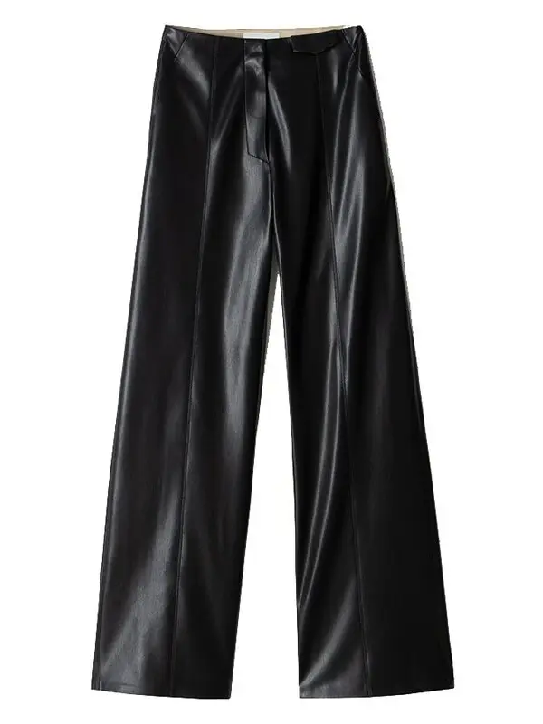 Nanushka Namas Vegan Leather Straight Cut Pants