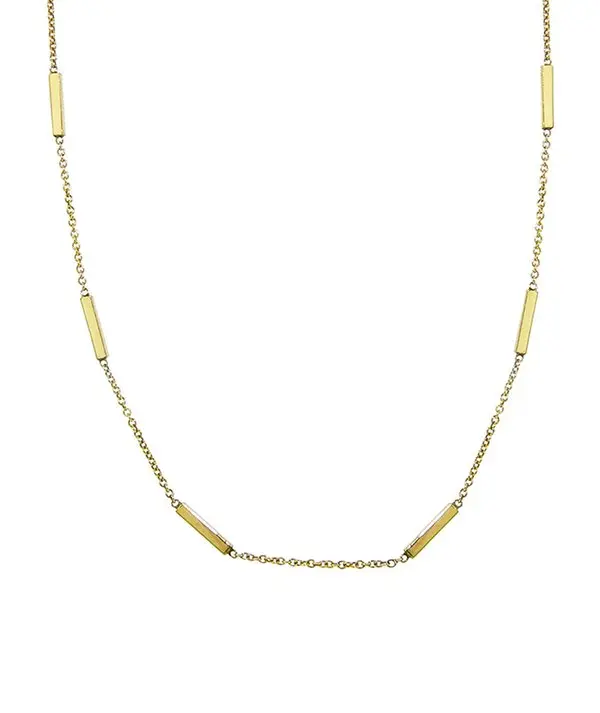 JENNIFER MEYER Bar Chain Yellow Gold Necklace