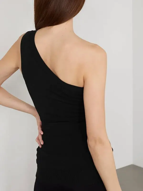 AZ FACTORY Mybody One-shoulder Stretch-knit Tank