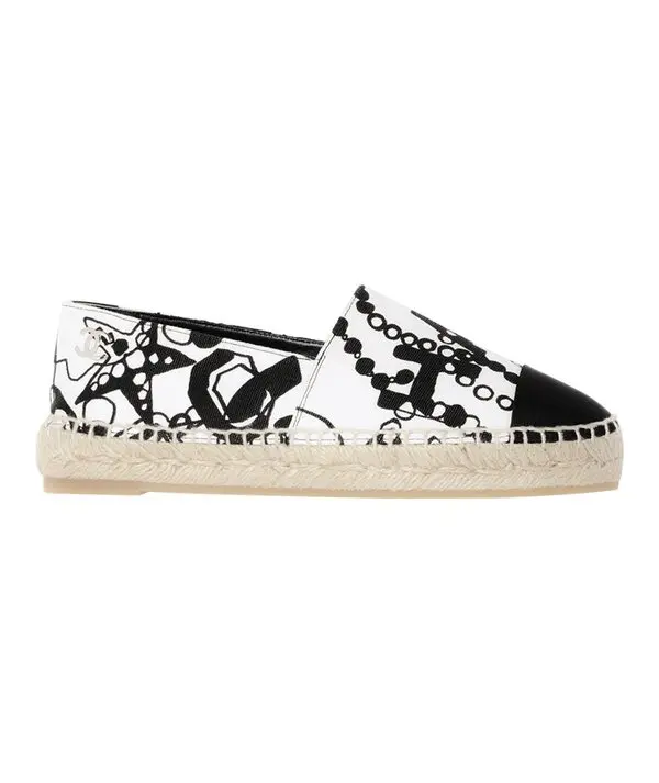 Chanel - Printed Fabric & Grosgrain Espadrilles