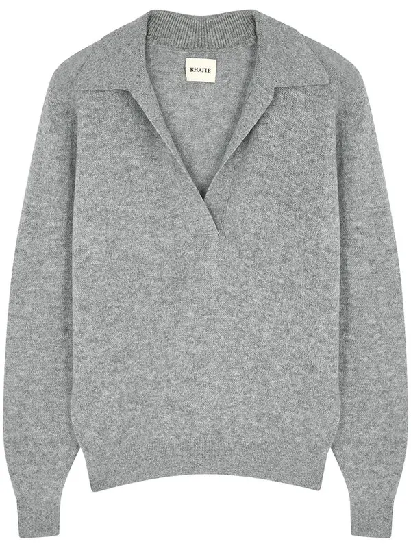 Khaite Jo Grey Stretch-cashmere Jumper