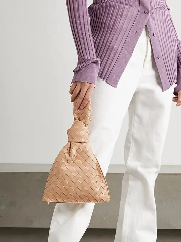 Bottega Veneta The Mini Twist Knotted Intrecciato Leather Clutch