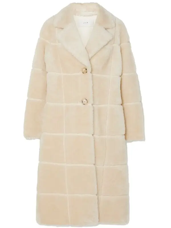 Lvir Checked Faux Shearling Coat