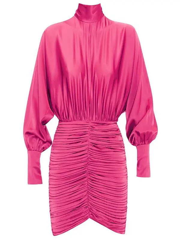 Retrofete Barbara Ruched Satin Mini Dress