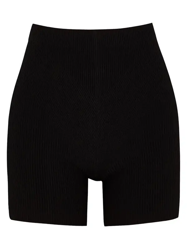 Gauge81 Tejeda Black Ribbed-knit Cycling Shorts