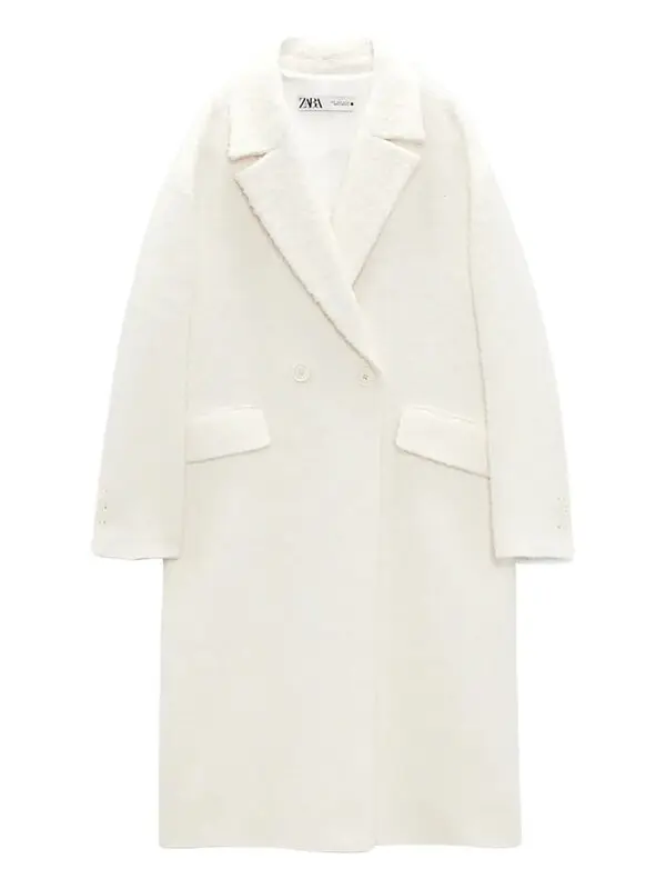 Zara Double Breasted Wool Blend Coat