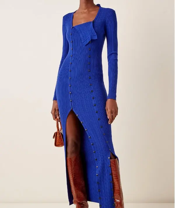 Jacquemus Button-accented Knit Midi Dress