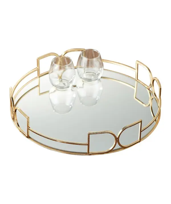 VALERIE Antiqued Finish Mirrored Accent Tray By