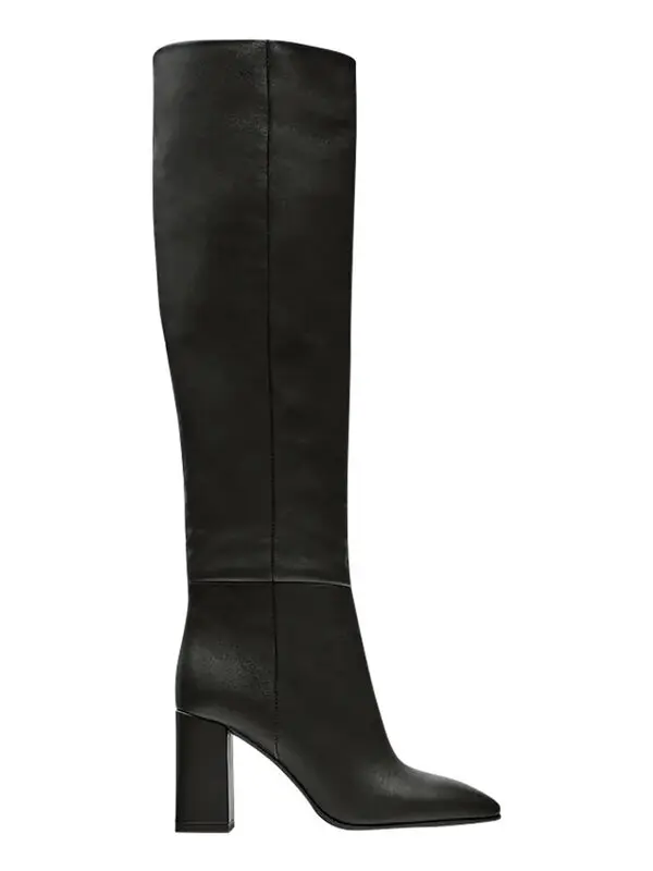 Zara Heeled Leather Knee High Boots