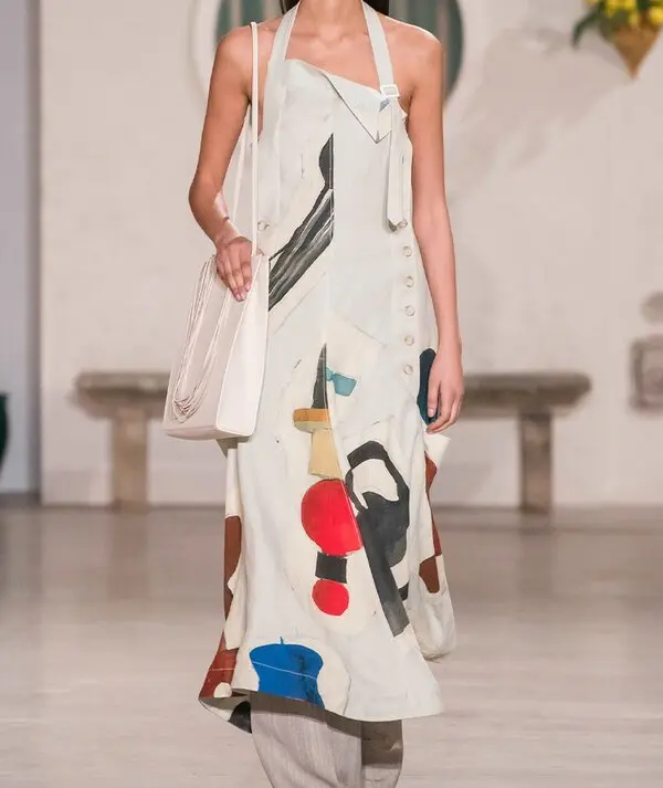 Jacquemus Button-accented Abstract-print Dress
