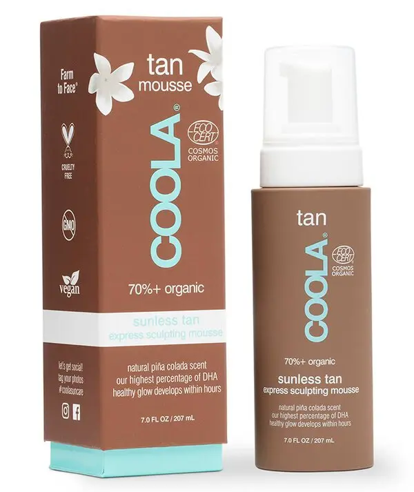COOLA Organic Sunless Tan Express Sculpting Mousse, 7 Oz./ 207 Ml