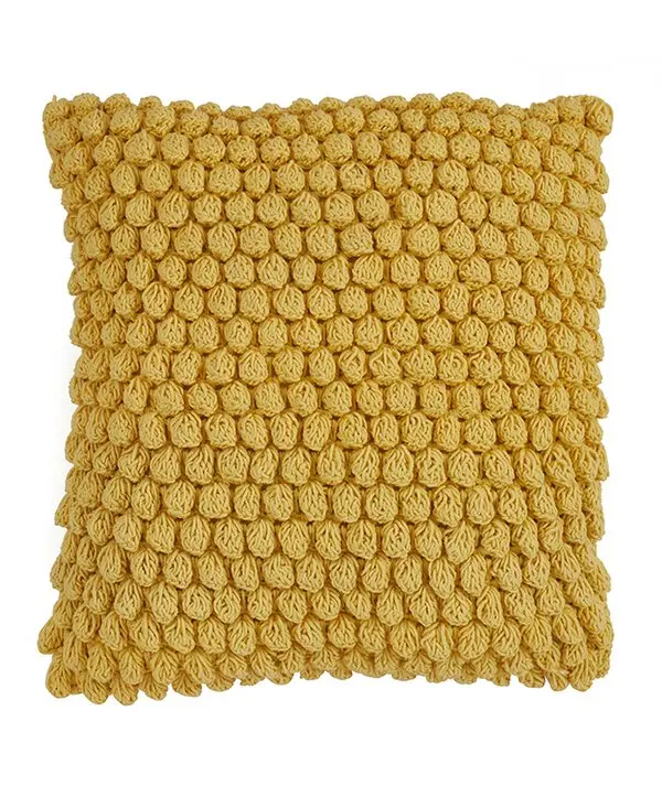 SARO LIFESTYLE Crochet Pom-pom Throw Pillow