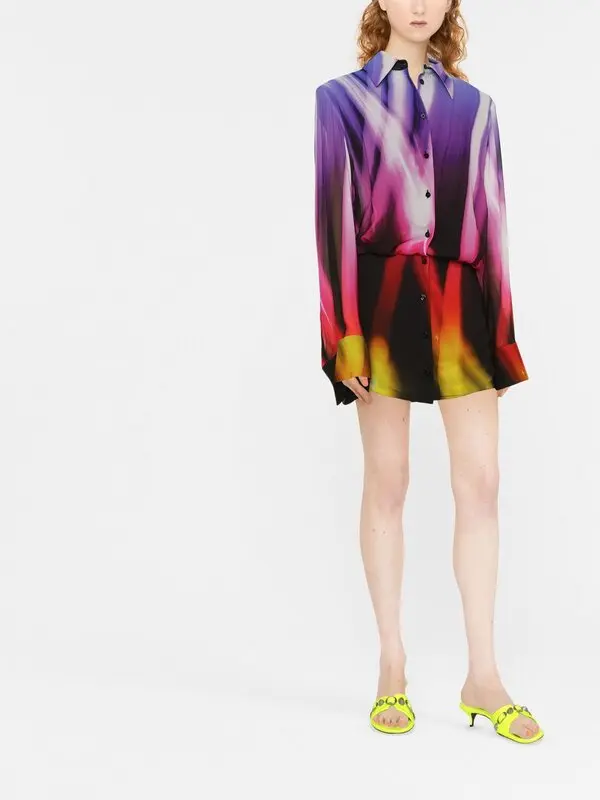 Attico Abstract-print Shirt Dress