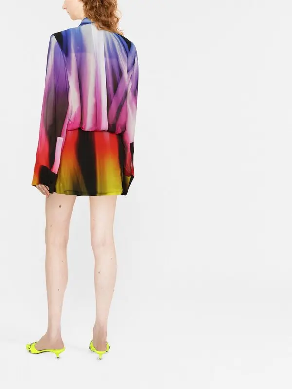 Attico Abstract-print Shirt Dress