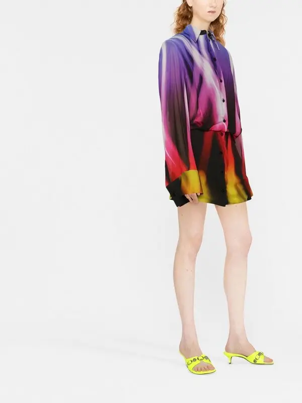 Attico Abstract-print Shirt Dress