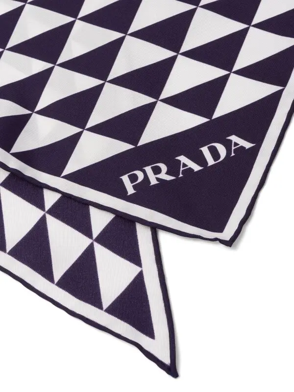 Prada Geometric-print Silk Scarf