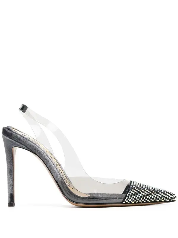 Alexandre Vauthier Rhinestone-embellished Slingback Pumps - White