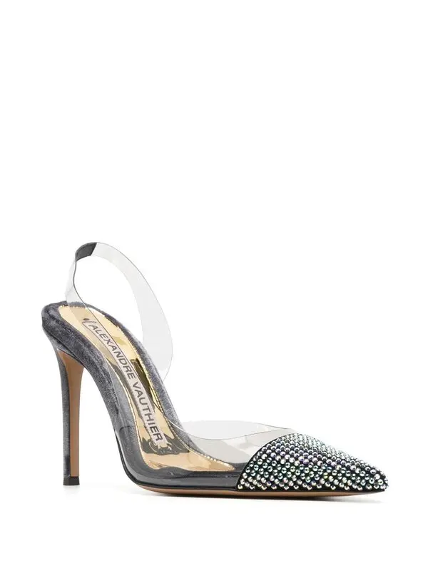 Alexandre Vauthier Rhinestone-embellished Slingback Pumps - White