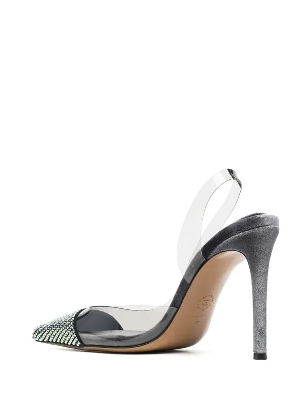 Alexandre Vauthier Rhinestone-embellished Slingback Pumps - White