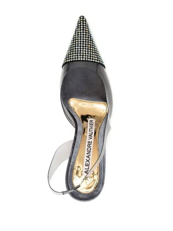 Alexandre Vauthier Rhinestone-embellished Slingback Pumps - White
