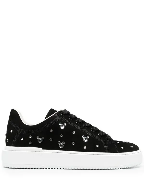 STUART WEITZMAN Crystal-embellished Suede Sneakers