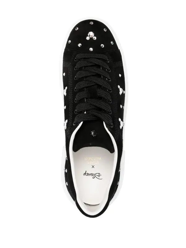 STUART WEITZMAN Crystal-embellished Suede Sneakers
