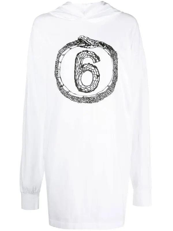 MAISON MARGIELA Logo Oversized Hoodie - White