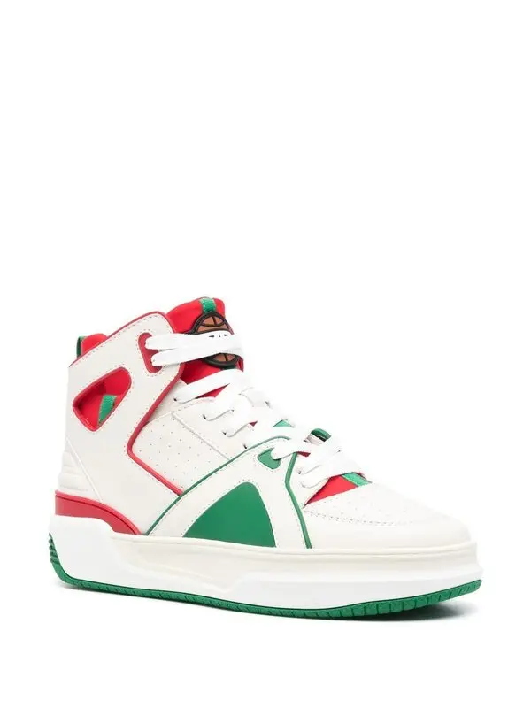 JUST DON Panelled Leather High-top Sneakers
