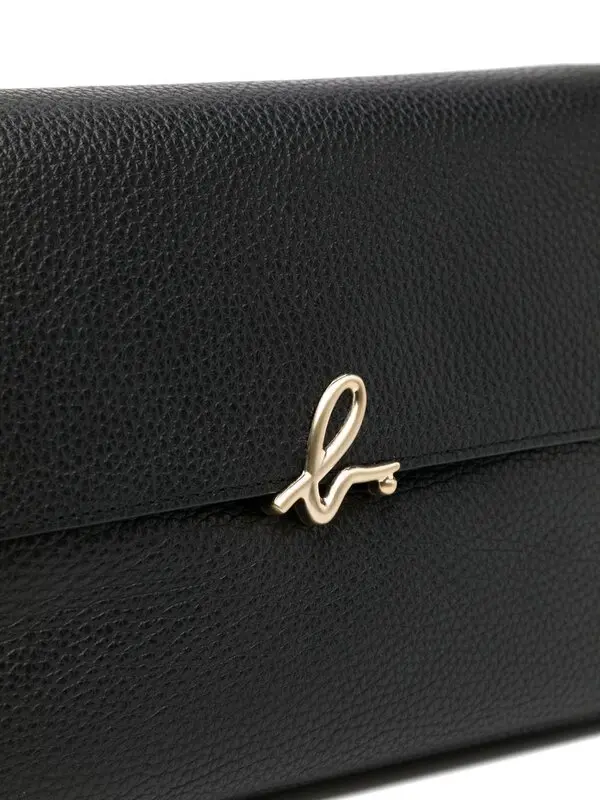 AGNES B. Grained-leather Satchel - Black