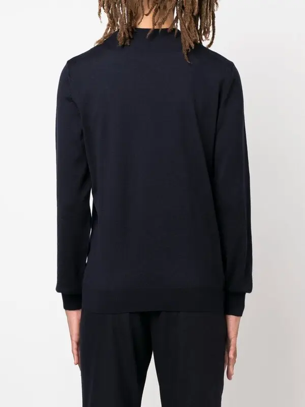 BOSS Crewneck Virgin Wool Jumper - Blue