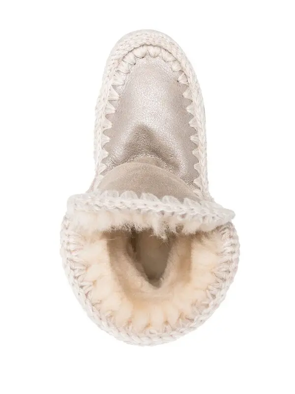 Mou Logo-patch Chunky Boots - Silver