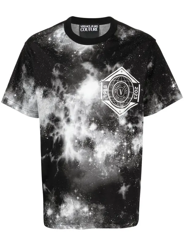 Versace Logo Tie-dye T-shirt - Black