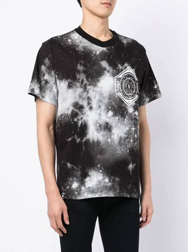 Versace Logo Tie-dye T-shirt - Black