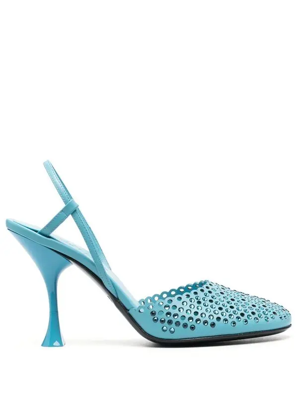 3JUIN 100mm Crystal-embellished Pumps - Blue