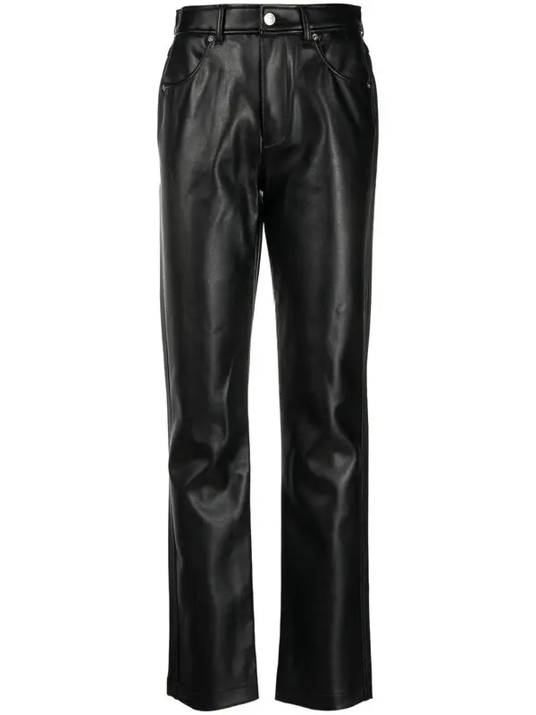 DIESEL® Faux Leather Straight Leg Trousers