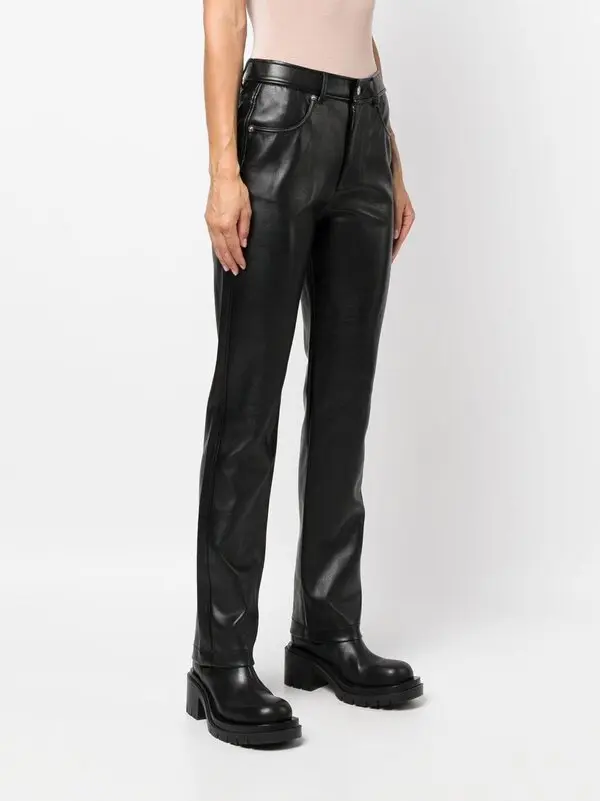 DIESEL® Faux Leather Straight Leg Trousers