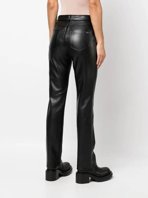 DIESEL® Faux Leather Straight Leg Trousers