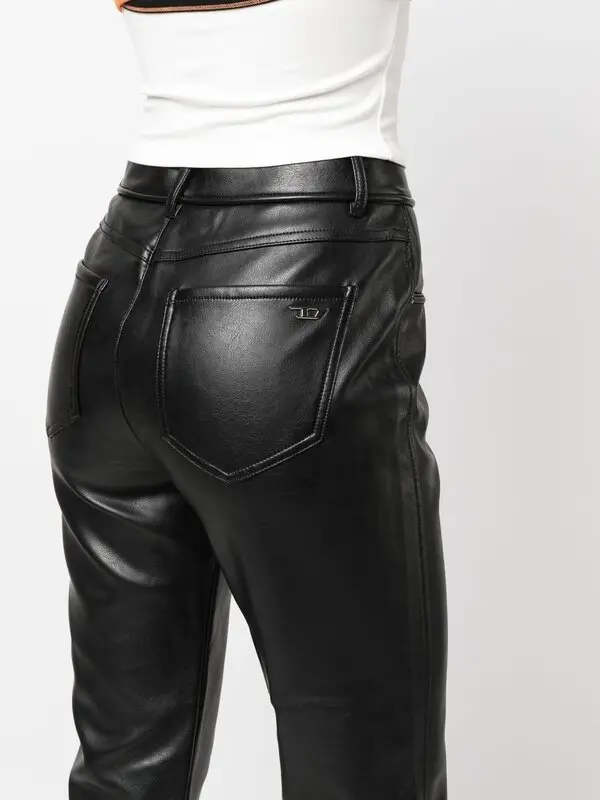 DIESEL® Faux Leather Straight Leg Trousers
