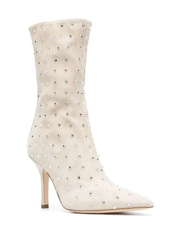 Paris Texas Rhinestone-embellished Suede Boots