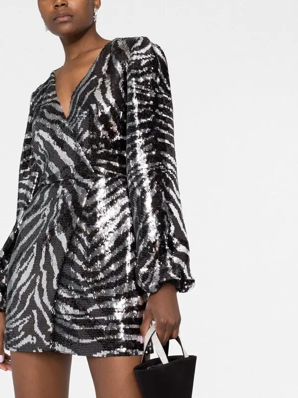 Dolce & Gabbana Zebra Sequin Wrap Dress
