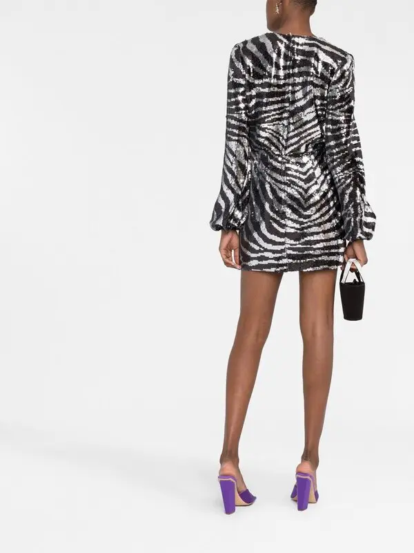 Dolce & Gabbana Zebra Sequin Wrap Dress